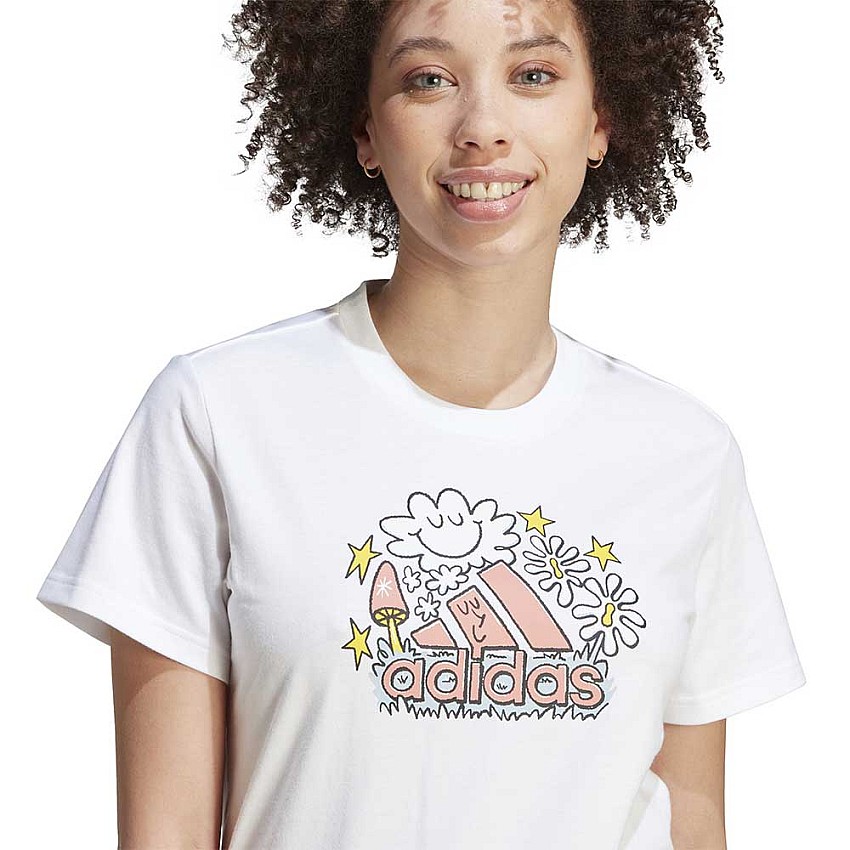 ДАМСКА ТЕНИСКА ADIDAS DOODLE FILL T WHITE | Цени от Lotus Sport